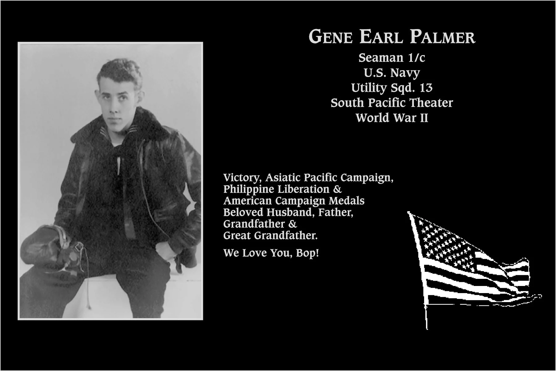 Seaman/Airman/Fireman Gene Earl Palmer | Mt. Soledad Virtual Plaque