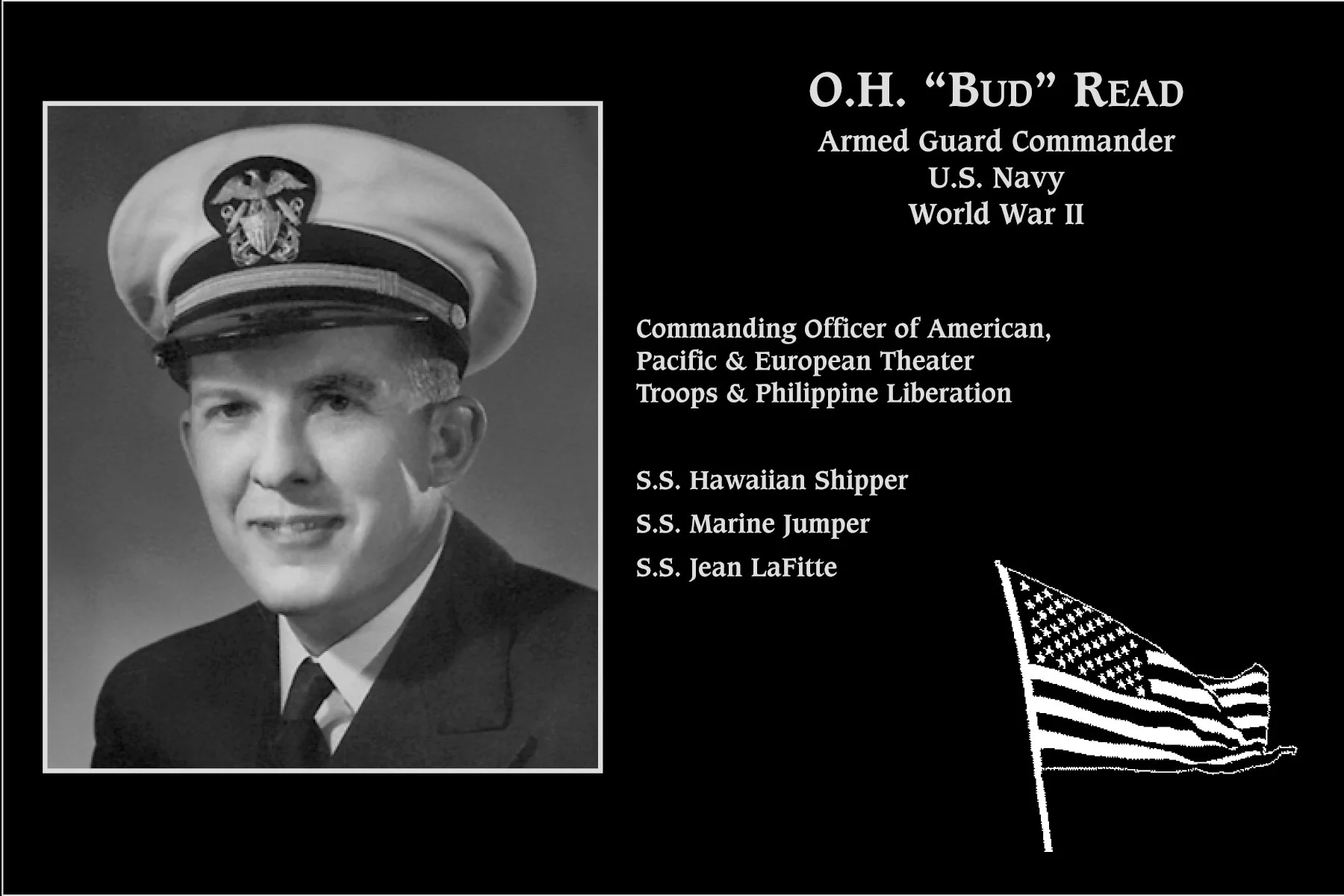 Commander O H Read | Mt. Soledad Virtual Plaque