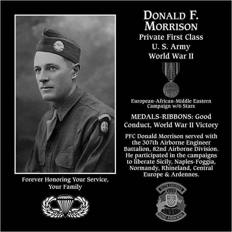 Private First Class Donald F. Morrison | Mt. Soledad Virtual Plaque