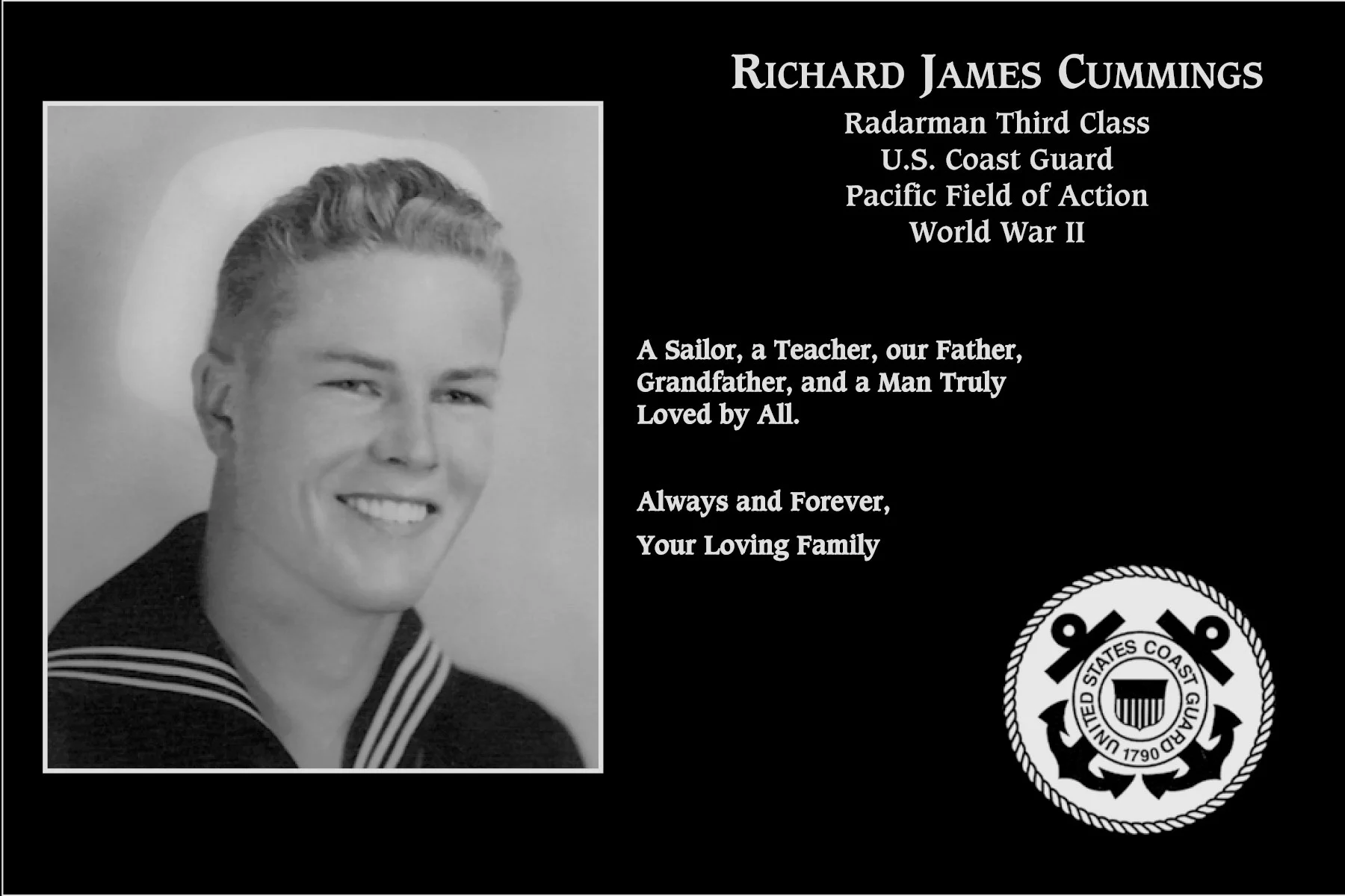 Petty Officer Third Class Richard James Cummings | Mt. Soledad Virtual ...