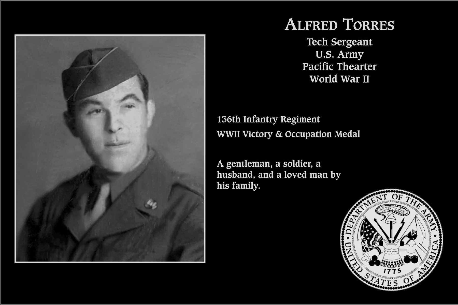 Staff Sergeant Alfred Torres | Mt. Soledad Virtual Plaque
