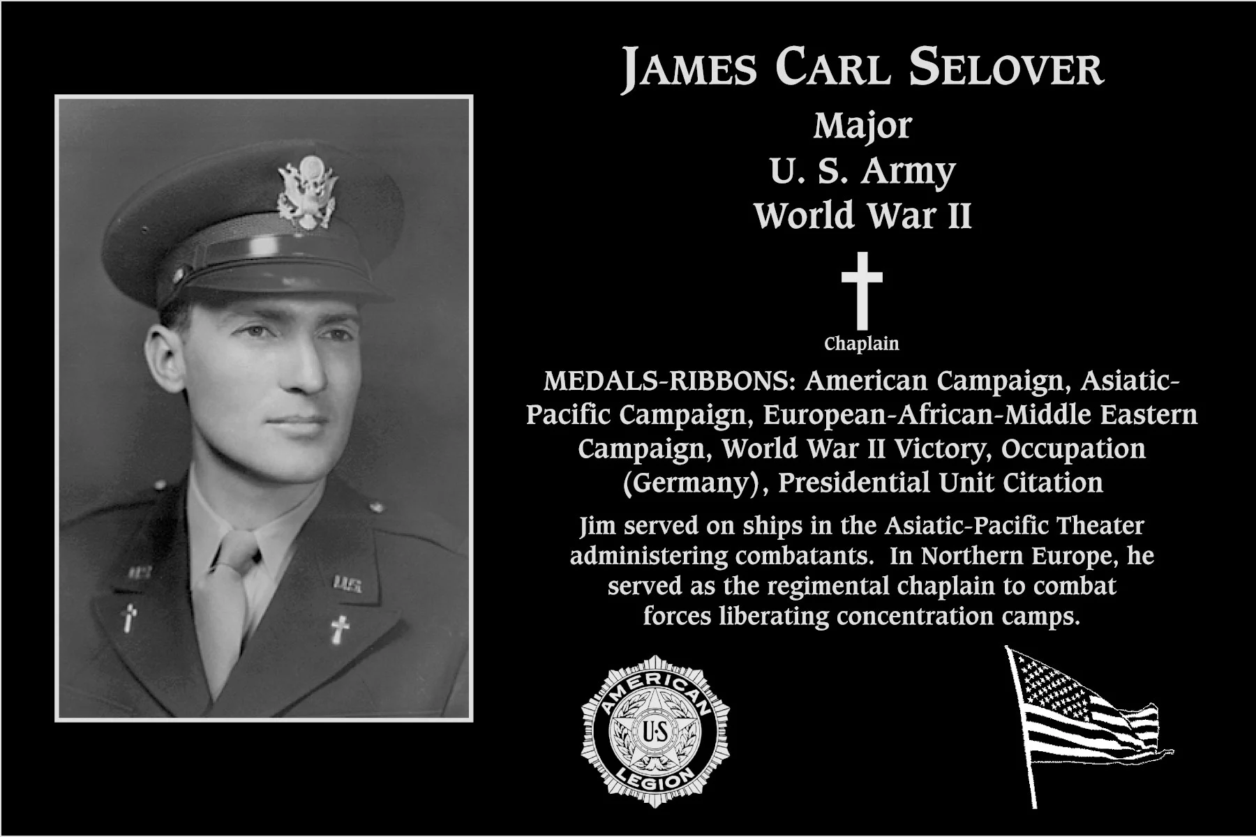Major James Carl Selover | Mt. Soledad Virtual Plaque