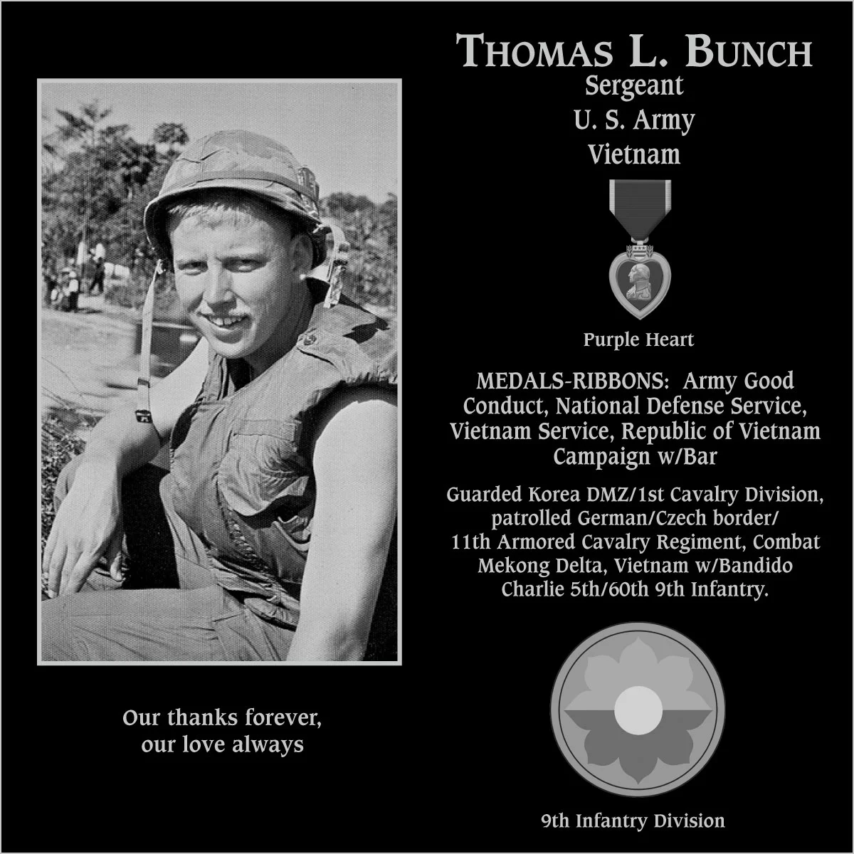 Sergeant Thomas L Bunch | Mt. Soledad Virtual Plaque