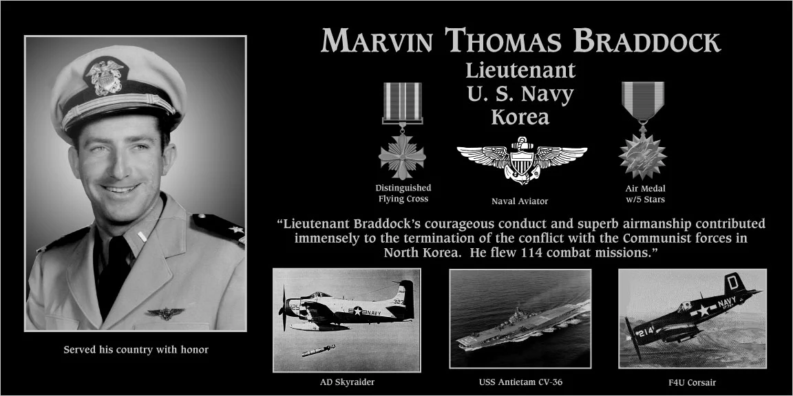 Lieutenant Marvin Thomas Braddock | Mt. Soledad Virtual Plaque