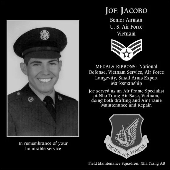 Senior Airman Joe Jacobo | Mt. Soledad Virtual Plaque