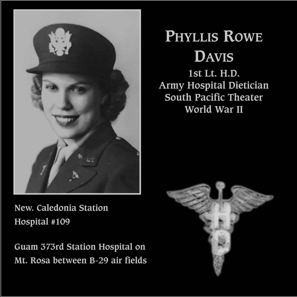 First Lieutenant Phyllis Rowe Davis | Mt. Soledad Virtual Plaque
