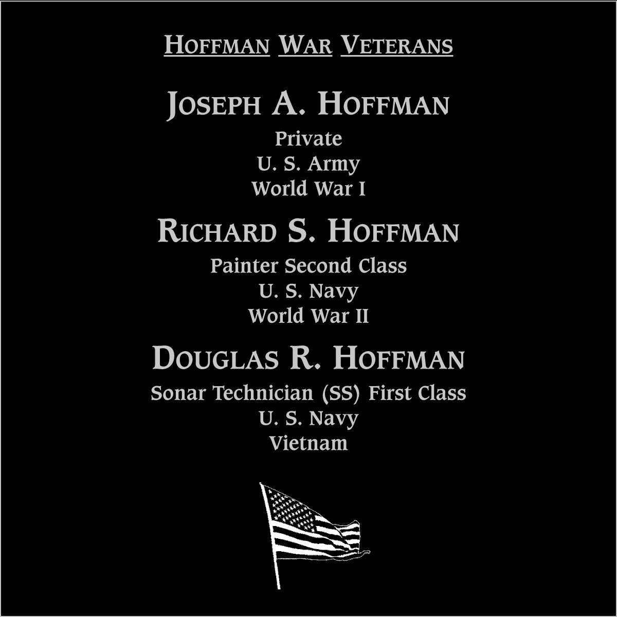 Petty Officer Second Class Richard S Hoffman | Mt. Soledad Virtual Plaque