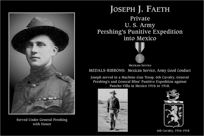 Private Joseph J Faeth | Mt. Soledad Virtual Plaque