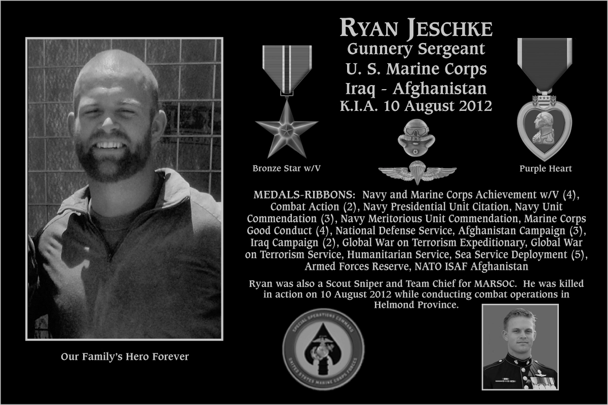 Gunnery Sergeant Ryan Jeschke | Mt. Soledad Virtual Plaque