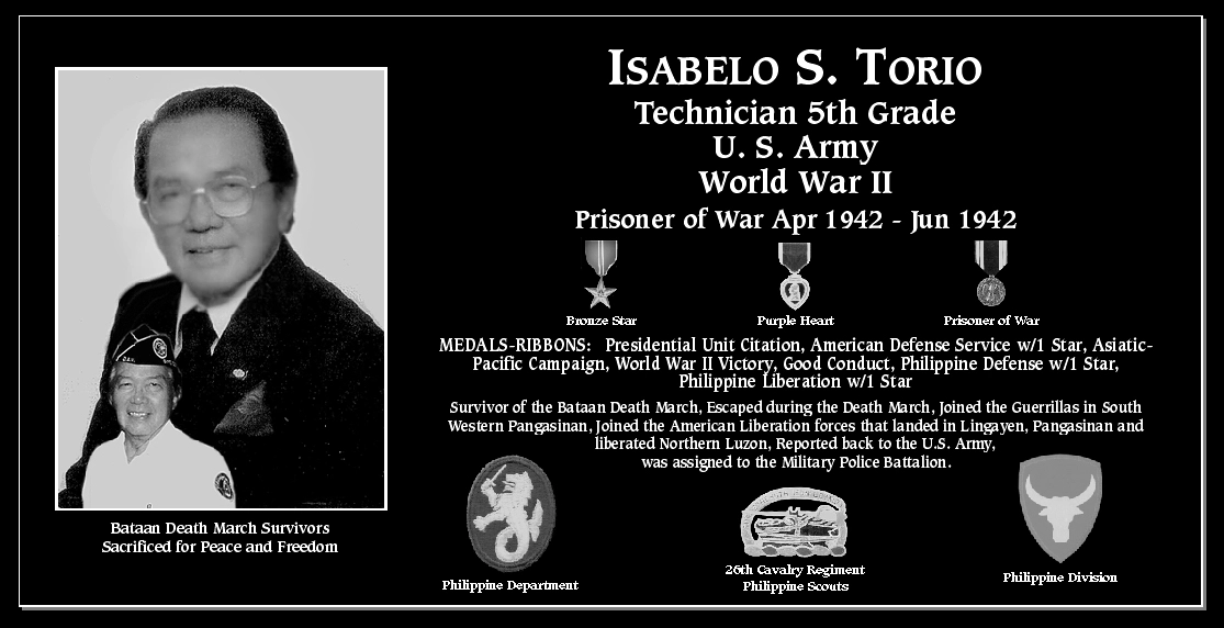 Corporal Isabelo S Torio | Mt. Soledad Virtual Plaque