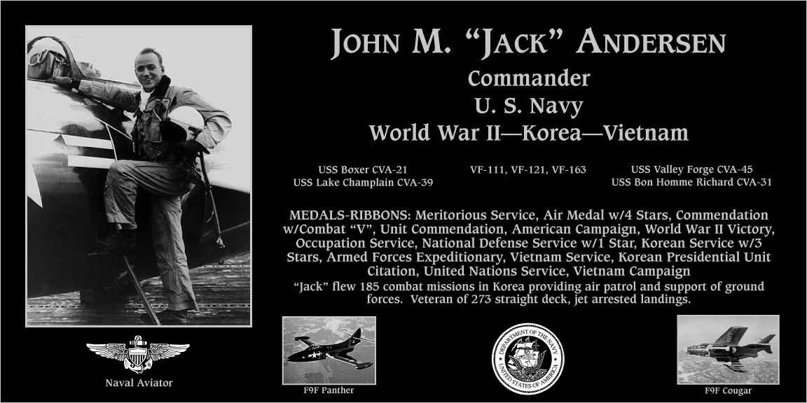 Commander John M Anderson | Mt. Soledad Virtual Plaque