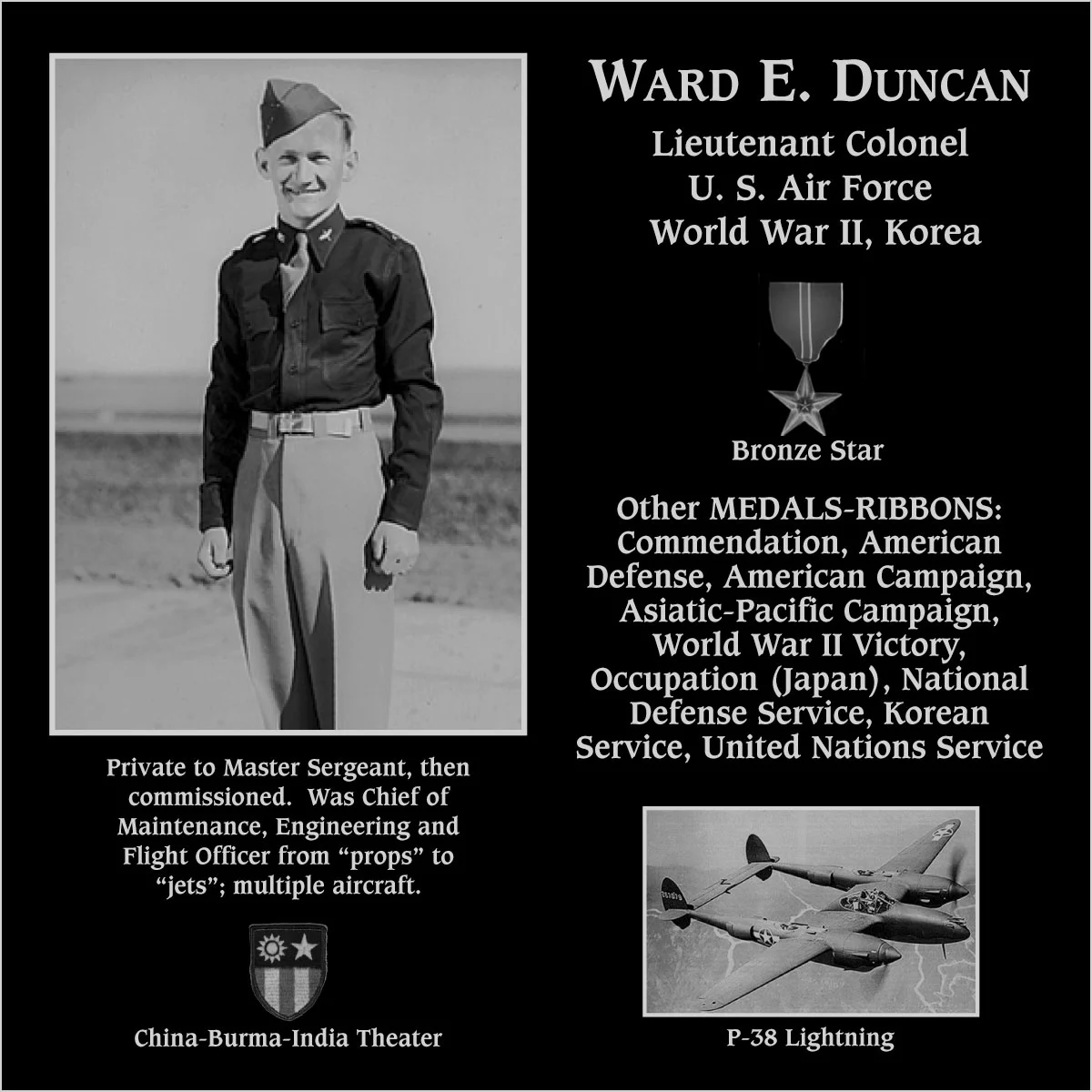 Lieutenant Colonel Ward E Duncan | Mt. Soledad Virtual Plaque